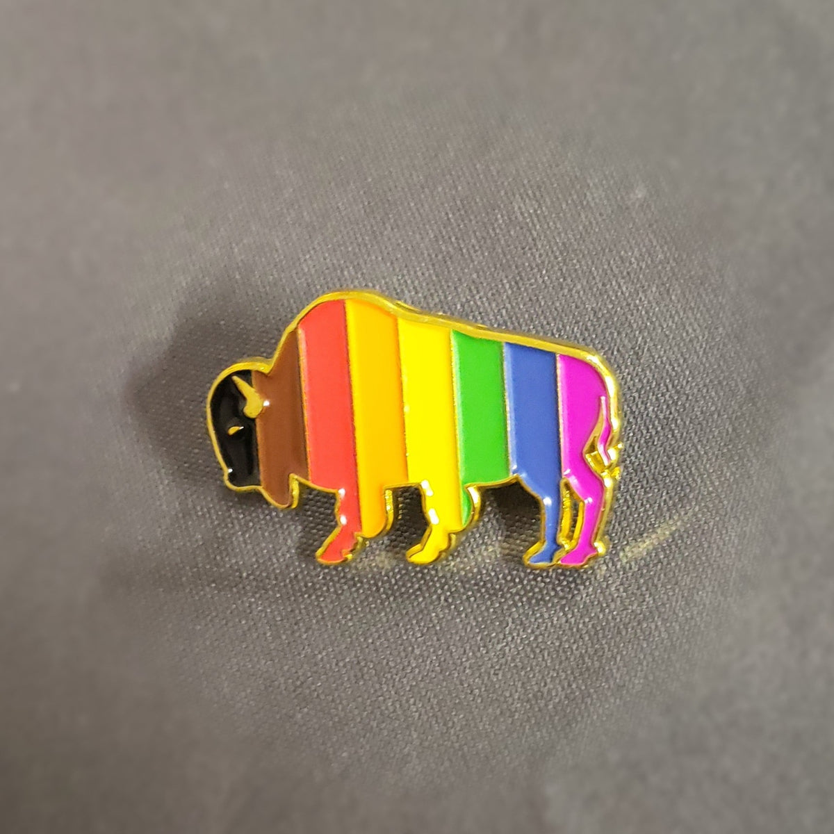 Rainbow Buffalo Pin | Sioux Falls Pride